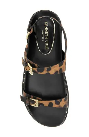 KENNETH COLE Drinity Flat Slingback Sandal - Leopard Fabric