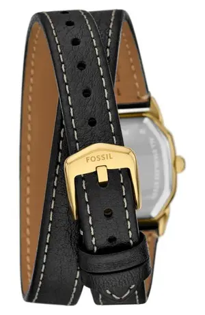 Fossil Harlow Double Wrap Leather Strap Watch