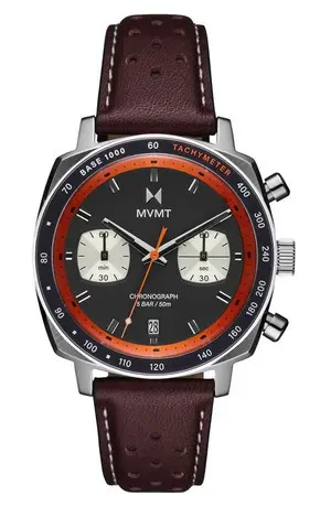MVMT Mulholland Racer Leather Strap Watch - Brown