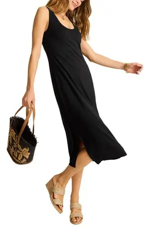 Tommy Bahama Drapey Ponte Midi Dress - Black