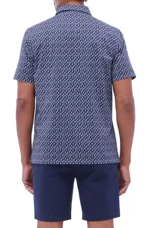 Bugatchi Victor Ooohcotton® Golfer Print Polo