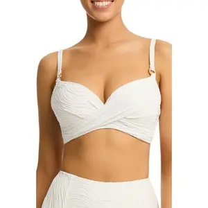 SEA LEVEL De Soleil Cross Front D- & Dd-cup Molded Underwire Bikini Top - White