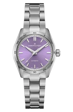 Hamilton Jazzmaster Performer Automatic Bracelet Watch - Silver/purple
