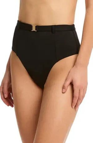 SEA LEVEL Lattice Retro Belted Bikini Bottom - Black