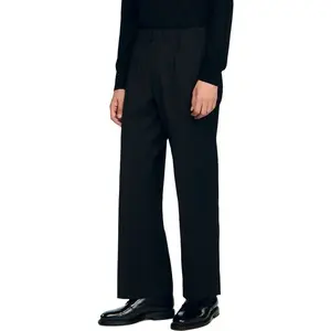 Sandro Wide-leg Trousers - Black
