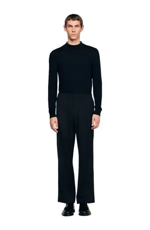 Sandro Wide-leg Trousers - Black