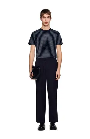 Sandro Wide-leg Trousers - Navy Blue