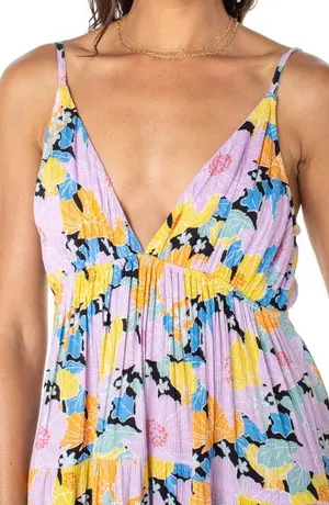Roxy Honolulu Glow Floral Tiered Maxi Dress