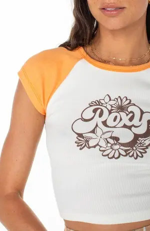 Roxy Groove Rib Crop Graphic T-shirt
