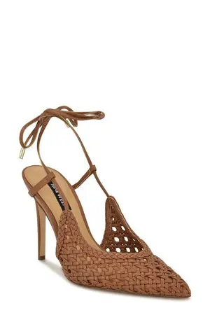 Nine West Fessla Ankle Wrap Pumps - Medium Brown