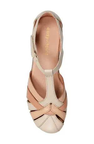 Easy Spirit Darlyn T-strap Pumps - Ivory Multi