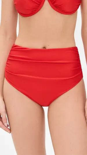 Simkhai Teya High-waisted Bikini Bottom - Fiery Red
