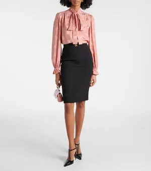Dolce & Gabbana Virgin Wool Pencil Skirt - Black