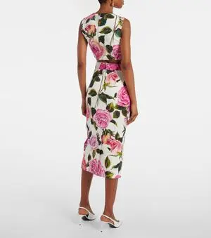 Dolce & Gabbana Floral Cotton-blend Crop Top - Pink