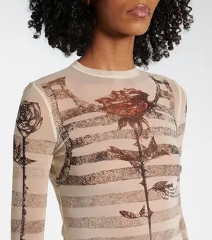 JEAN PAUL GAULTIER Trompe L’oeil Mesh Maxi Dress