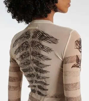 JEAN PAUL GAULTIER Trompe L’oeil Mesh Maxi Dress
