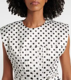 GANNI Polka-dot Satin Corset Dress - White