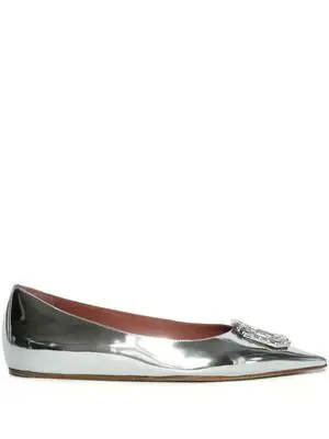 Amina Muaddi Camelia Ballet Flats - Silver