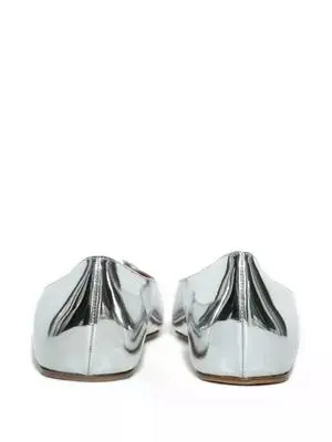 Amina Muaddi Camelia Ballet Flats - Silver