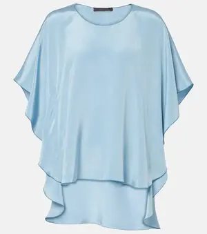 Max Mara Oronte Silk Crêpe De Chine Blouse - Blue