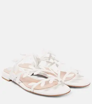 GIANVITO ROSSI Flavia Leather Slides - White
