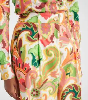 Etro Printed Wide-leg Cotton Pants