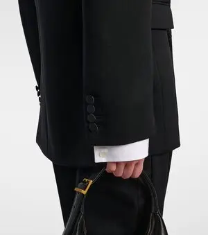 Saint Laurent Satin-trimmed Wool Tuxedo Jacket
