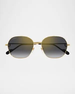 CARTIER Metal Butterfly Sunglasses - Smooth Golden Finish