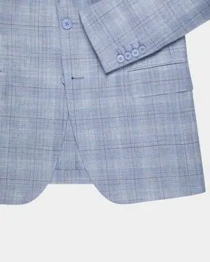 Stefano Ricci Apos;s Plaid Single-breasted Sport Coat - Light Blue