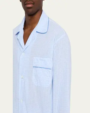 Bergdorf Goodman Cali Cotton Gingham Long Pajama Set