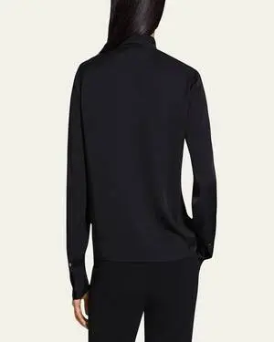 Theory Silk Tie Neck Blouse