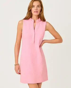 LILLY PULITZER Elsey Shift Dress - Conch Shell Pink Leafy Knit Pucker Jacquard