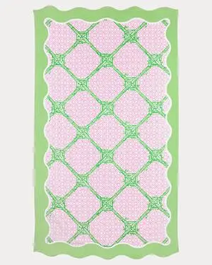 LILLY PULITZER Scallop Beach Towel - Pink Muse Butterfly Trellis