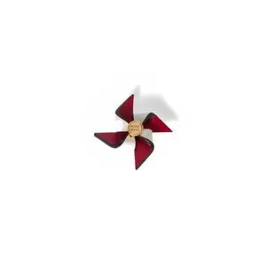 Miu Miu Leather Pinwheel Brooch - Red/white