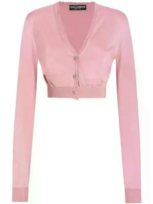 Dolce & Gabbana Lace-trim Cropped Cardigan