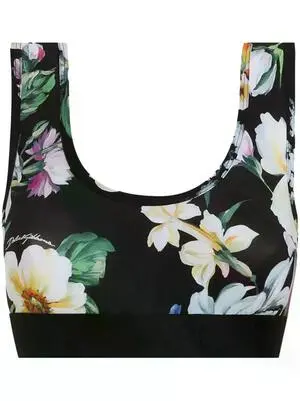 Dolce & Gabbana Printed Crop Top - Black