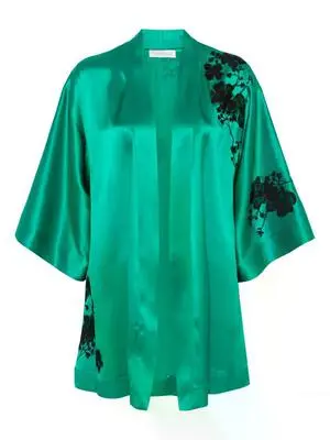 Carine Gilson Lace-detailed Robe - Green