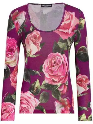 Dolce & Gabbana Floral-print Top - Pink