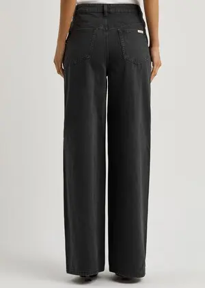 SELF-PORTRAIT Bow-embossed Wide-leg Jeans