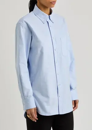Moncler Logo-appliquéd Cotton Shirt - Blue