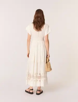 Maje Viscose Embroidered Maxi Dress