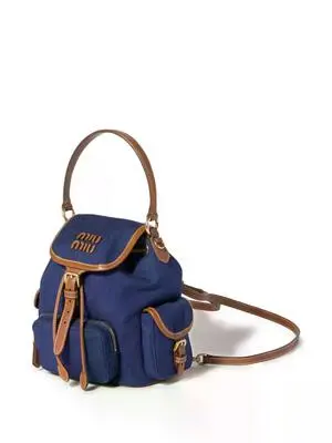 Miu Miu Logo Backpack - Blue