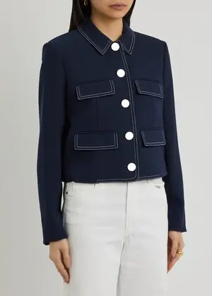 Veronica Beard Constantine Woven Jacket - Navy