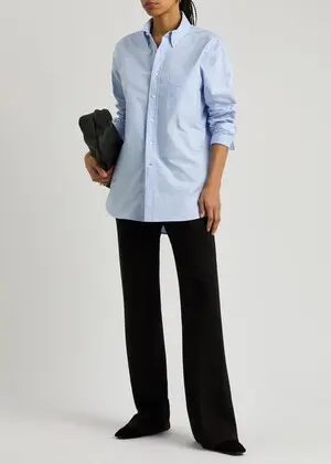 Moncler Logo-appliquéd Cotton Shirt - Blue