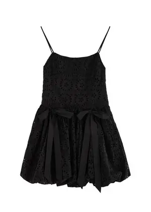 Damson Madder Penelope Broderie Anglaise Cotton Mini Dress In Black - 50%  Off | Editorialist
