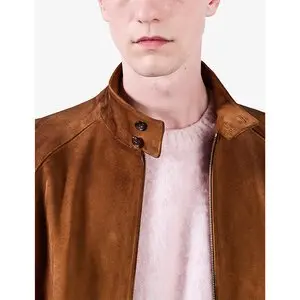 Prada Triangle-logo Vintage Suede Bomber Jacket