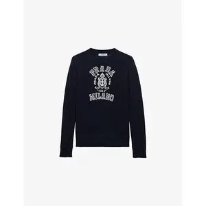 Prada Intarsia-logo Wool And Cashmere Jumper