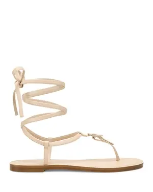 STUART WEITZMAN Georgie Lace-up Sandals - Barely Beige