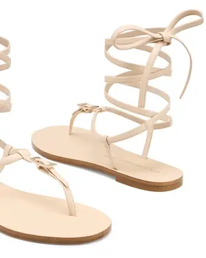 STUART WEITZMAN Georgie Lace-up Sandals - Barely Beige
