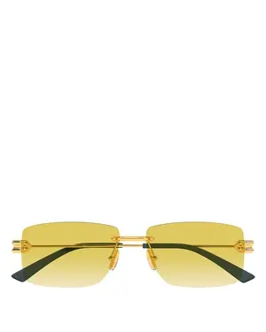 Bottega Veneta Lock Rectangle 58mm Sunglasses - Gold